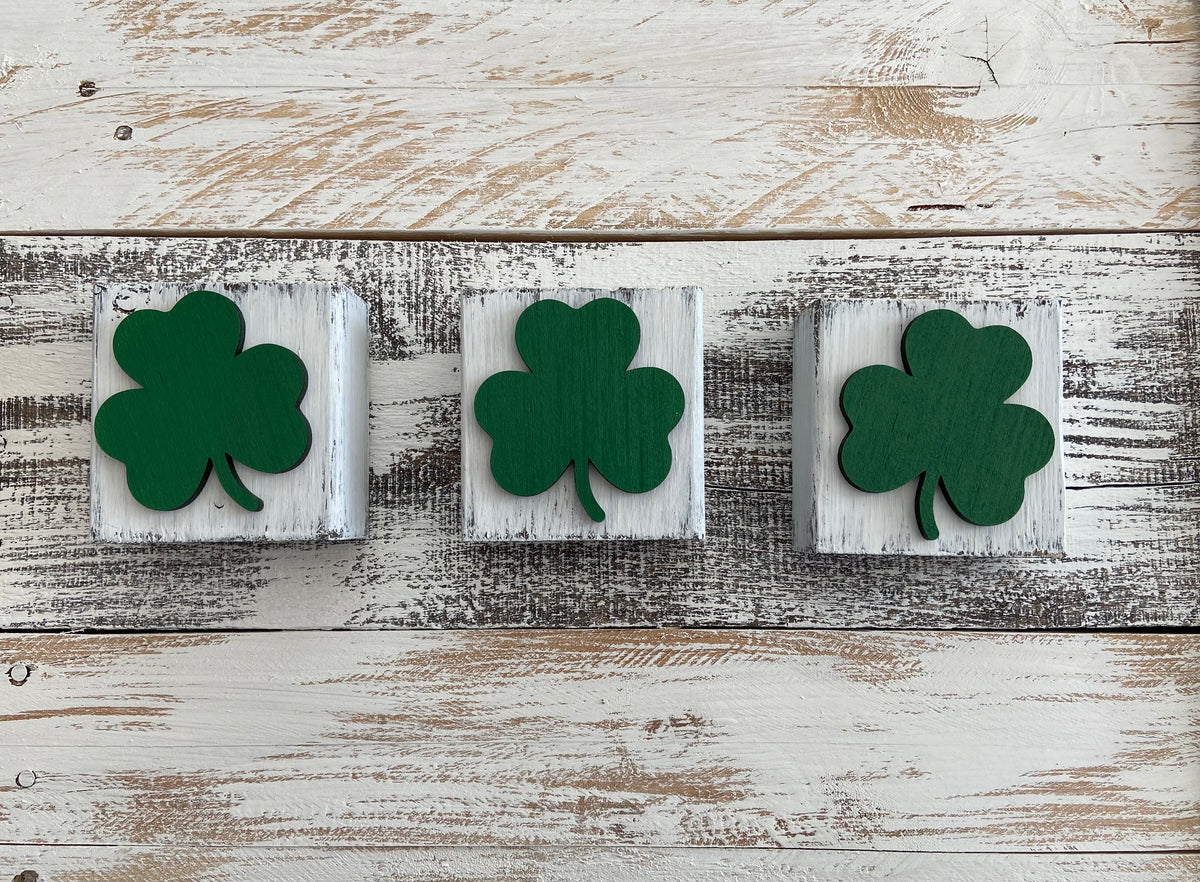 Shamrock Wood Block Set – Funky Junk Girls LLC
